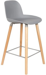 Světle šedá plastová barová židle ZUIVER ALBERT KUIP 65cm