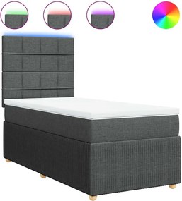 Box spring postel s matrací tmavě šedá 90x200 cm textil 3294240