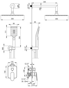 Deante NAC_N9LP - Sprchová sada s podomítkovou baterií ALPINIA černá