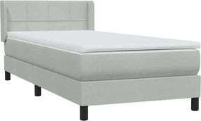 Box Spring Postel s matrací Světle šedá 90x220 cm Samet 3318141