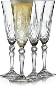 Křišťálové skleničky v sadě 4 ks na sekt 160 ml Melodia – Lyngby Glas