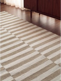 Bílý/světle hnědý oboustranný/ručně tkaný vlněný koberec 200x300 cm Vika – Hanse Home