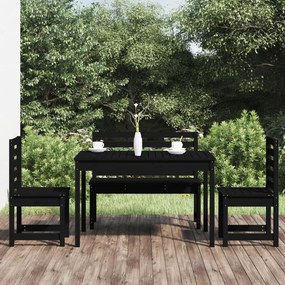 vidaXL 4dílný zahradní jídelní set černý masivní borové dřevo