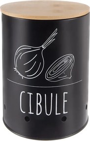 Orion Dóza na cibuli, plech/bambus pr. 13 cm, BLACK CZ