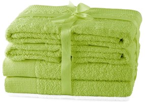AmeliaHome - Sada bavlněných ručníků hladké Světle zelený AMARI