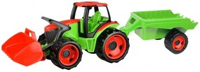 Traktor se lžící Giga Trucks s vlekem plast 62cm v krabici 72x40x28cm