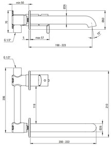 Deante Silia, umyvadlová baterie pod omítku, titanová, DEA-BQS_D54L