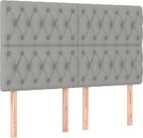 Box spring postel s matrací světle šedá 140 x 190 cm textil 3136829