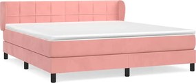 Box spring postel s matrací růžová 160x200 cm samet 3127504