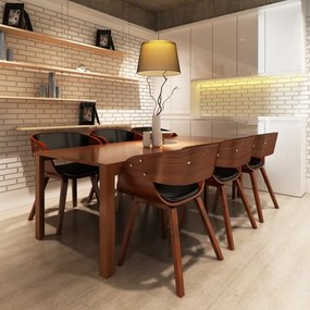 Jídelní židle 6 ks hnědé umělá kůže 270045