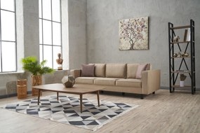 Hanah Home Sametová pohovka KALE krémová 222 cm 825BLC2726