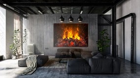 Malvis ® Obraz Hořící dřevo a jiskry Velikost: 90x60 cm