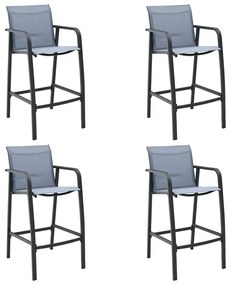 Zahradní barové židle 4 ks šedé textilen,  48119