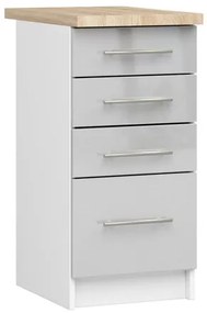 Kuchyňská skříňka OLIVIA S40 SZ4 - bílá/šedá lesk
