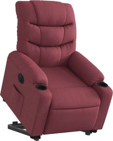 Elektrické zvedací polohovací křeslo vínové textil 3206666