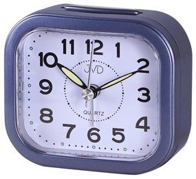 JVD Levný modrý analogový ručkový budík JVD SRP8006.1 s osvětlením