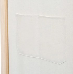 4dílný paraván krémový 160 x 170 x 4 cm textil 248173