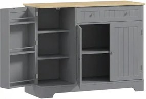 HOMCOM kuchyňský bufet Kuchyňská skříňka s 3 policemi, dveře, zásuvka, nastavitelné police pro jídelnu 105x40x83 cm Šedá