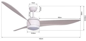 Lucci air 512911 - LED Stropní ventilátor AIRFUSION LED/20W/230V dřevo/bílá + DO