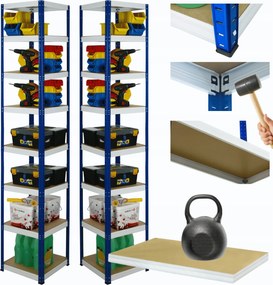 Regál kovový skladový stojan Helios 270x50x50cm 8Px175kg Pevný Vysoký