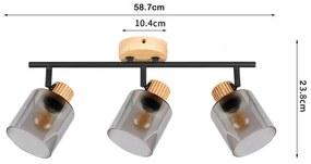 Brilagi - Bodové svítidlo HYGGE 3xE14/15W/230V kaučukovník/kouřová