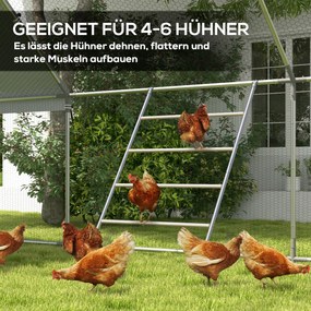 PawHut dřevěný žebřík pro kuřata, hřiště pro kuřata Prolézačka pro 4-6 kuřat 140 x 86 x 2,5 cm přírodní dřevo