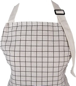 Béžová kostkovaná dámská kuchyňská zástěra - 69*68 cm
