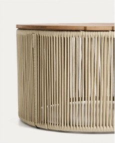 Kulatý zahradní konferenční stolek s deskou z akácie ø 70 cm Dandara – Kave Home