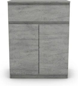 Skříňka se šuplíkem Carlos, šedý beton, 80 cm