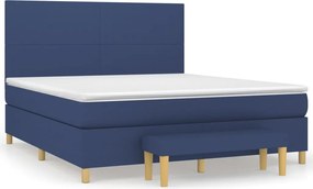 Box spring postel s matrací modrá 180x200 cm textil 3137019