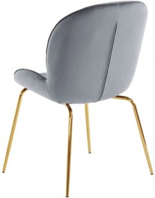 Danish style Jídelní židle Miranda (SADA 2 ks), samet, šedá