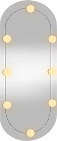 Nástěnné zrcadlo s LED osvětlením 35 x 80 cm sklo oválné 3189162