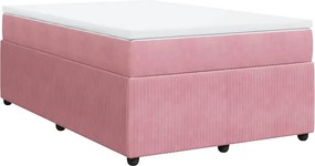 Box spring postel s matrací růžová 120 x 200 cm samet 3285637