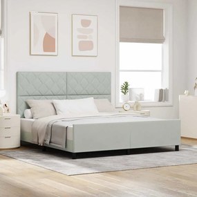 Postel s boxspringem s čelo Světle šedá 180 x 200 cm samet 3345023
