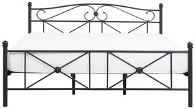 Černá kovová postel s rámem 180 x 200 cm  RODEZ Beliani