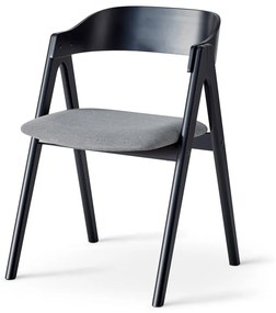 Černá jídelní židle z bukového dřeva s šedým sedákem Findahl by Hammel Mette