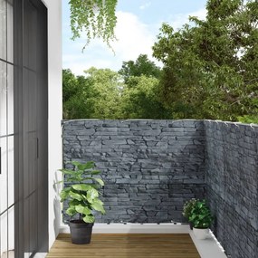 Zahradní zástěna kamenný vzhled šedá 600 x 120 cm PVC,  4005527