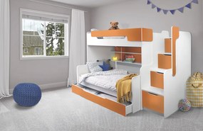 Poschoďová postel Harry - oranžová