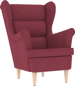 Křeslo s podnožkou vínové textil 3307992