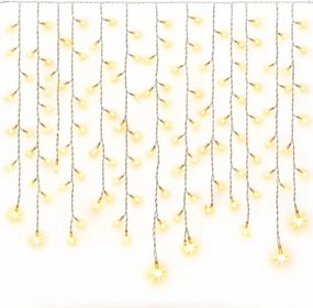 Easy Fix venkovní LED rampouchy, světelné krápníky, 300 × 90 cm, teple bílá s FLASH, 174 diod, bílý kabel, IP67, prodlužovací