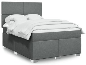 Box spring postel s matrací tmavě šedý 140 x 190 cm textil 3290477