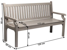 Tempo Kondela Dřevěná zahradní lavička Kolna, 124 cm