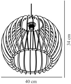 Dřevěný závěsný lustr Chino pro žárovku E27 ø40cm  - Nordlux