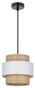 Candellux | Lustr na lanku RATTAN 1xE27/40W/230V bílá/hnědá | CA0941