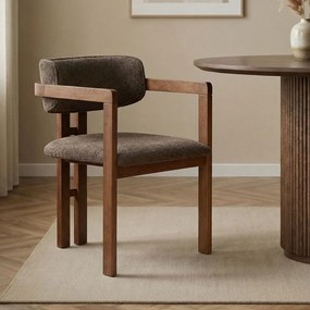 Hnědé jídelní křeslo s područkami Toscana – Kalune Design