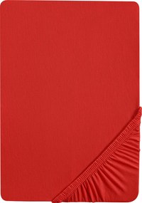 Biberna Napínací prostěradlo žerzej-elastan, výška rohu do 25 cm. (červená, 90-100 x 200 cm)