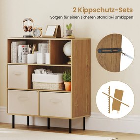 Costway 6-Cube knihovna s 3 odnímatelnými skládacími látkovými