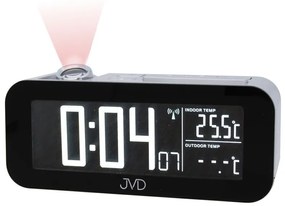 Projekční rádiem řízený svítící budík s projekcí JVD RB93 a teploměrem