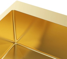 Erga HD, 1-komorový ocelový dřez 600x500x210 mm, zlatá, ERG-MLS-HD6050G
