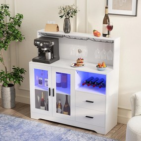 Costway Kuchyňská skříňka bufetová s otevřenými – 120 × 40 × 115,5 cm